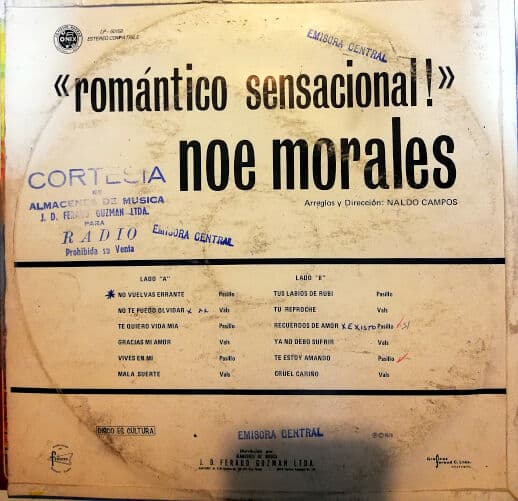 Disco de Vinilo - Noe Morales - Romático Sensacional - LP | El Surco® Ecuador