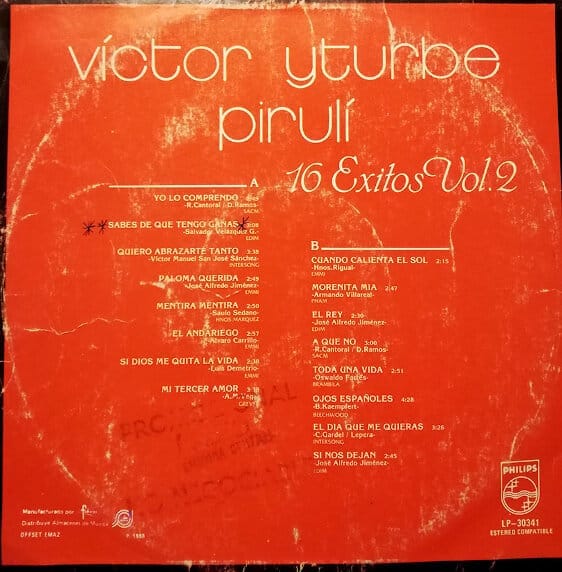 Víctor Yturbe “piruli” – 16 Éxitos Vol. Ii – El Surco Ecuador