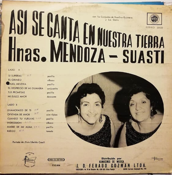 Vinilo Hermanas Mendoza Suasti - Asi Se Canta En Nuestra Tierra Vinyl Record