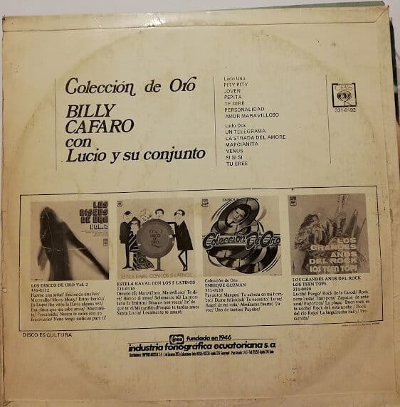 Disco de Vinilo - Billy Cofaro - Coleccion De Oro Billy Cofaro Con ...