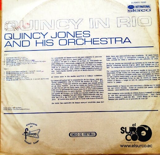 Vinilo Quincy Jones Y Su Orquesta - Quincy En El Rio Vinyl Record