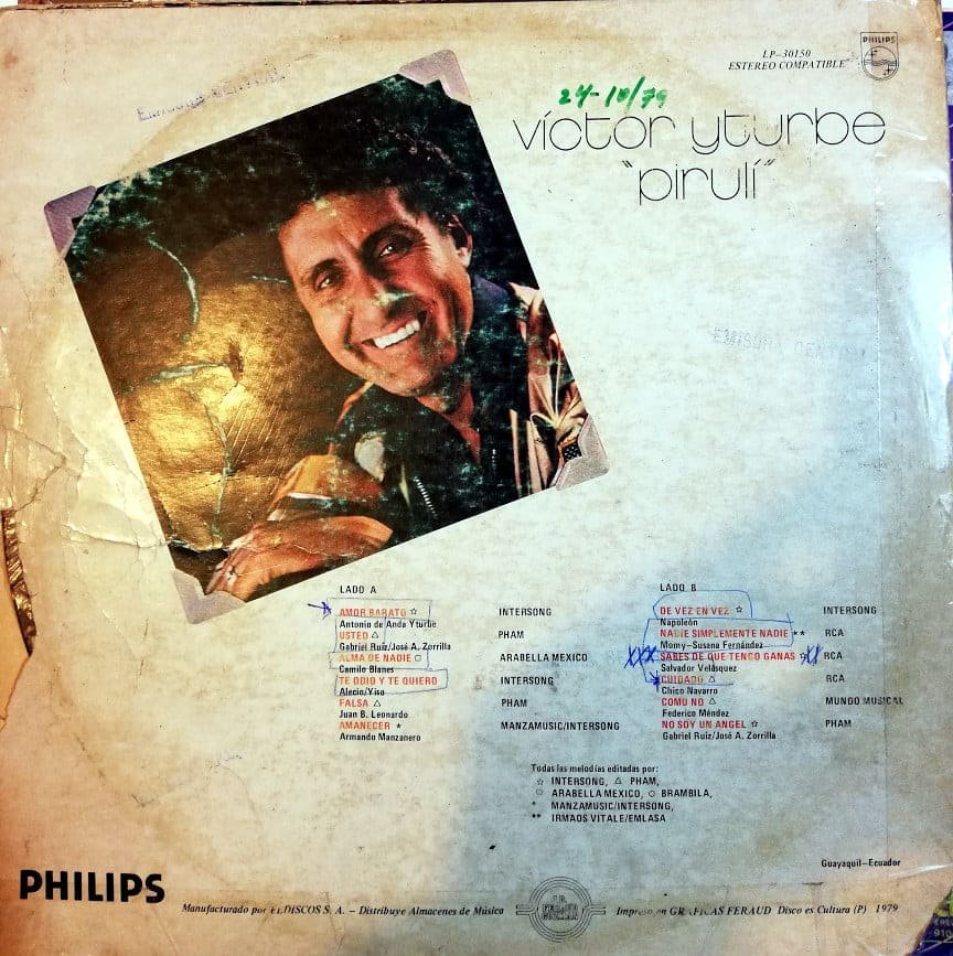 Disco de Vinilo Victor Yturbe - Piruli | El Surco Ecuador